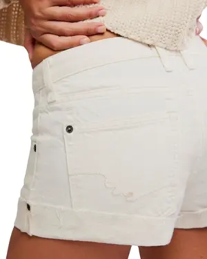 Free People Cali Cuffed Shorts - Soft White
