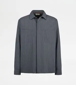 TOD'S Shirt In Pinstripe Wool - Grey