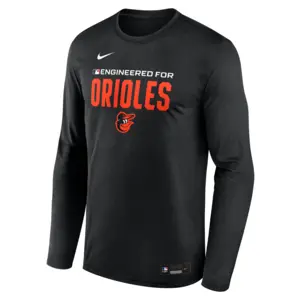 Nike Baltimore Orioles Authentic Collection Team Issue Dri-fit Mlb Long-sleeve T-shirt - Black