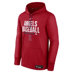 Nike Los Angeles Angels Authentic Collection Therma Mlb Pullover Hoodie - Red