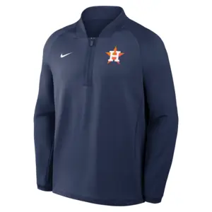 Nike Houston Astros Authentic Collection Dri-fit Mlb 1/2-zip Long-sleeve Top - Blue