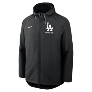 Nike Los Angeles Dodgers Authentic Collection Therma-fit Mlb Full-zip Hooded Jacket - Black