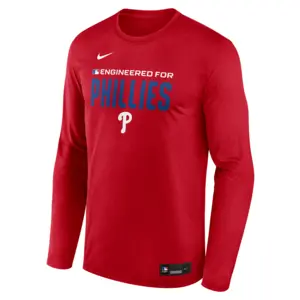 Nike Philadelphia Phillies Authentic Collection Team Issue Dri-fit Mlb Long-sleeve T-shirt - Red