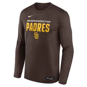 Nike San Diego Padres Authentic Collection Team Issue Dri-fit Mlb Long-sleeve T-shirt - Brown