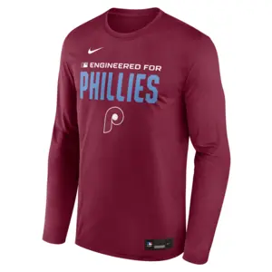 Nike Philadelphia Phillies Authentic Collection Team Issue Dri-fit Long-sleeve T-shirt - Red