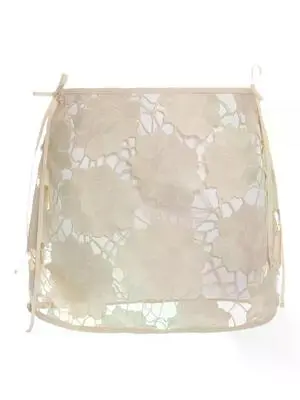Agua Bendita Karla Floral-lace Beach Cover-up - Neutrals