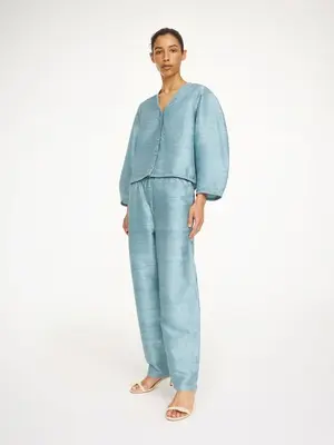 BY MALENE BIRGER Mineas Silk Top - Arona Blue