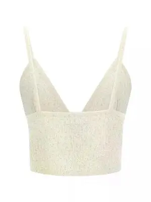 Alessandra Rich V-neck Tank Top - Neutrals