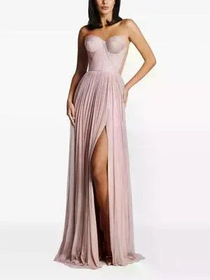 IMROSKA Strapless Draped Maxi Gown