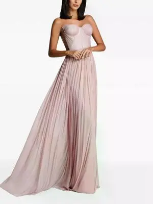 IMROSKA Strapless Draped Maxi Gown