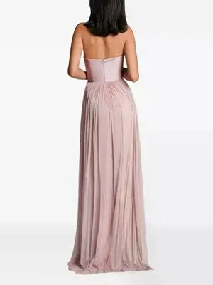 IMROSKA Strapless Draped Maxi Gown