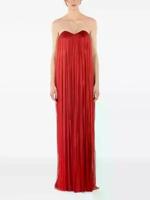 IMROSKA Gaia Metallic-finish Strapless Maxi Dress