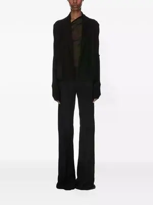 Rick Owens Bias Ribbed Waistband Trousers - Black