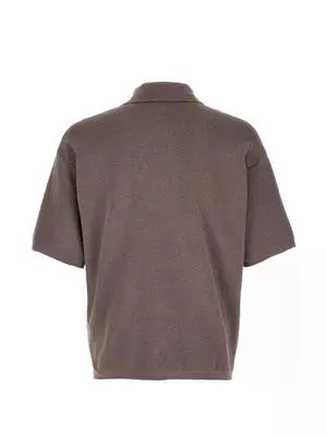 Stone Island Half Zip Logo Patch Polo Shirt - Purple