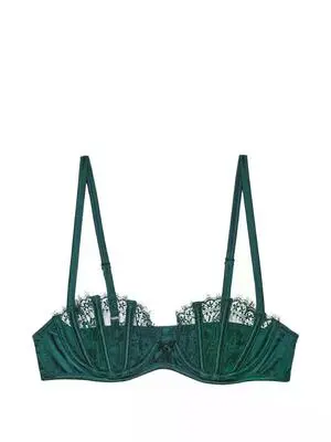 FLEUR DU MAL Frankie Lace Balconette Bra - Green