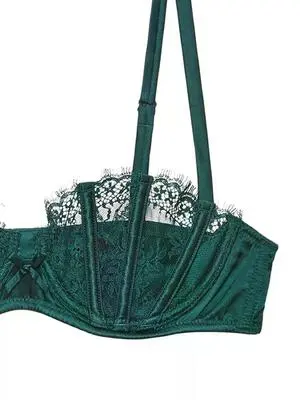 FLEUR DU MAL Frankie Lace Balconette Bra - Green