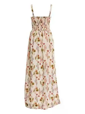 Agua Bendita Floral-print Maxi Dress - Neutrals