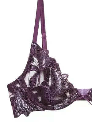 FLEUR DU MAL Lily Embroidery Demi Bra - Purple