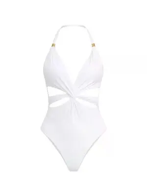 Elisabetta Franchi Twist Cut-out One-piece Swimsuit - White