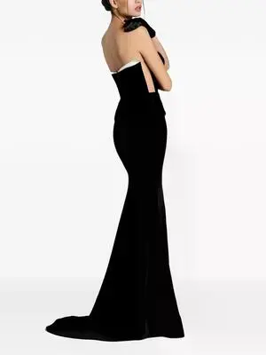 IMROSKA Strapless Peplum Maxi Dress