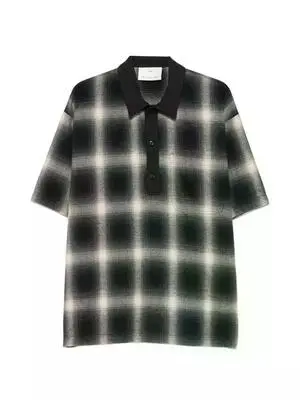 SONG FOR THE MUTE Check-pattern Short-sleeve Polo Shirt