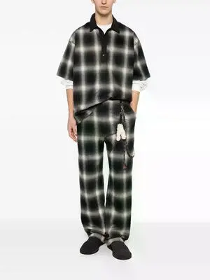 SONG FOR THE MUTE Check-pattern Short-sleeve Polo Shirt