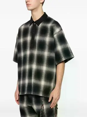 SONG FOR THE MUTE Check-pattern Short-sleeve Polo Shirt