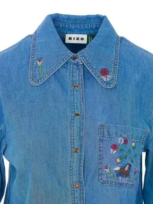 Rixo Edaline Embroidery Long-sleeve Shirt