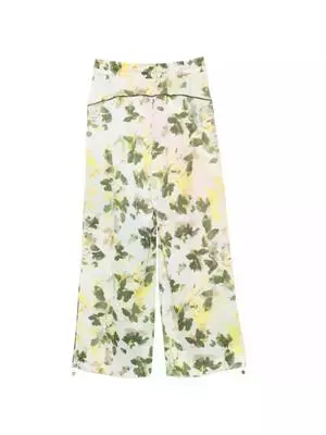 Liu Jo Printed Satin Trousers - Green