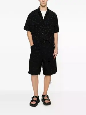 Sacai Floral-detail Belted Shorts