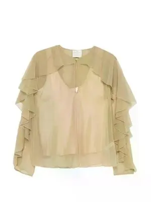 FORTE_FORTE Layered-design Blouse - Green