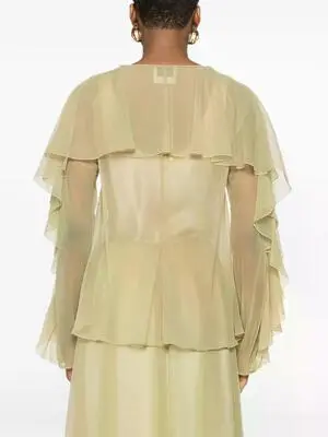 FORTE_FORTE Layered-design Blouse - Green