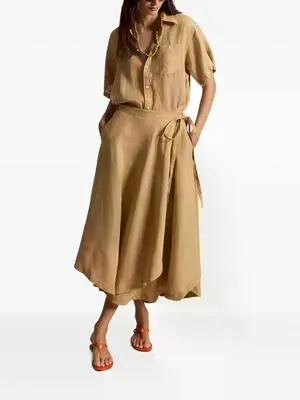 Polo Ralph Lauren Linen Wrap Skirt - Neutrals