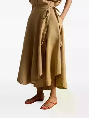 Polo Ralph Lauren Linen Wrap Skirt - Neutrals