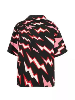 Prada Lightning-bolt Heart Short-sleeved Shirt