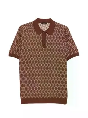 ZANONE Diamond Pattern Polo Shirt