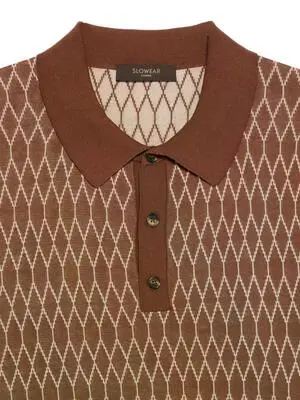 ZANONE Diamond Pattern Polo Shirt
