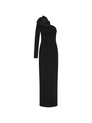 Rebecca Vallance Evolet One-shoulder Ruffled Gown - Black