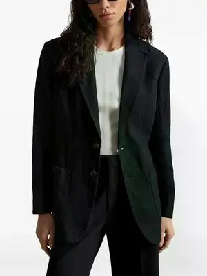 Polo Ralph Lauren Single-breasted Linen Blazer - Black