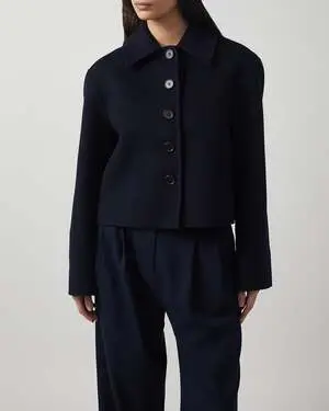 WAKAKUU Cropped Wool Coat
