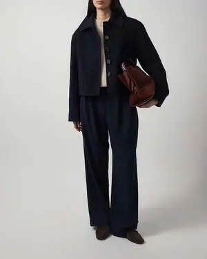 WAKAKUU Cropped Wool Coat