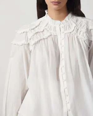 Isabel Marant Étoile Christa Ruffled High Neck Blouse