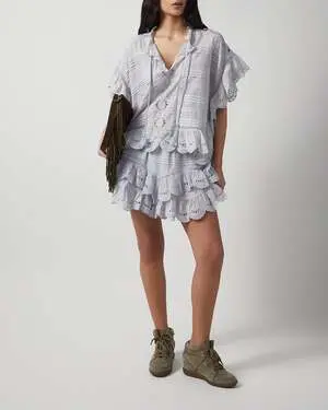 Isabel Marant Étoile Payton Embroidered Blouse - Light Blue