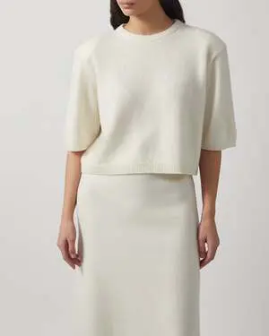 WAKAKUU Venice Wool Cashmere Cropped Knit Top