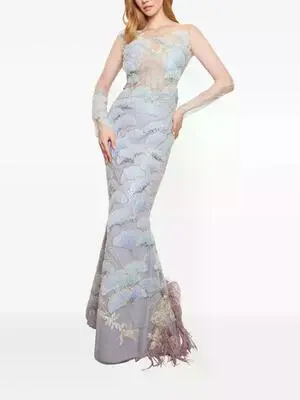 IMROSKA Maria Calla Beaded Maxi Dress
