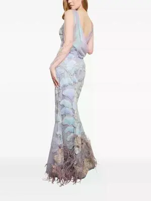 IMROSKA Maria Calla Beaded Maxi Dress