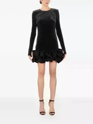 IMROSKA Velvet Ruffled Mini Dress