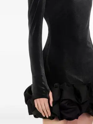 IMROSKA Velvet Ruffled Mini Dress