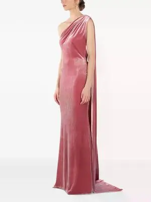 IMROSKA One-shoulder Draped Maxi Dress