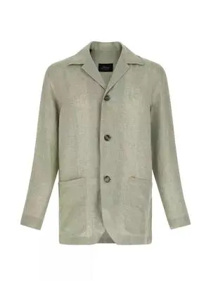 Brioni Patch Pocket Linen Shirt Jacket